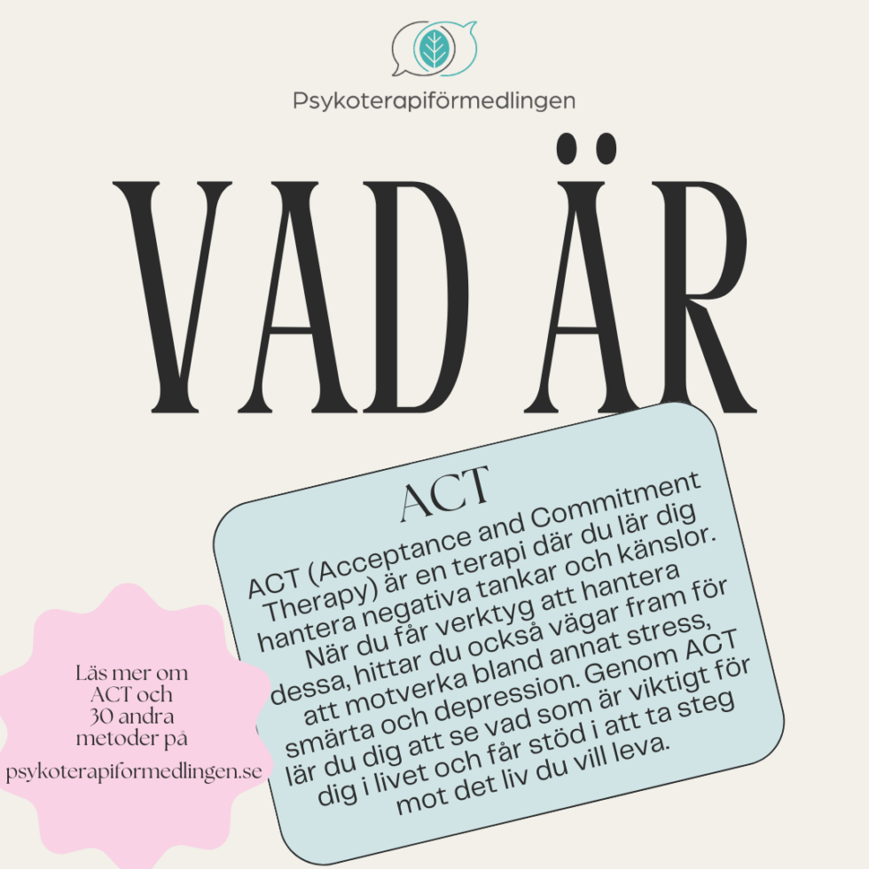 ACT terapi – Acceptance and Commitment Therapy Sverige